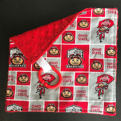 12 x 12 Ohio State Blanket with Clip. Super Soft! - College Traditions