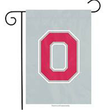 Ohio State Block O Gray Garden Flag 18"x12.5" - College Traditions