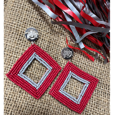 Ohio State Logo Earring with Dangle Scarlet & Gray Triangle - College ...