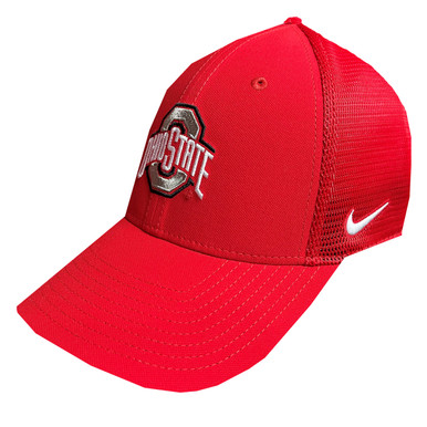 Nike Red L91 Swoosh Flex, Mesh Back Ball Cap With Athletic Logo ...