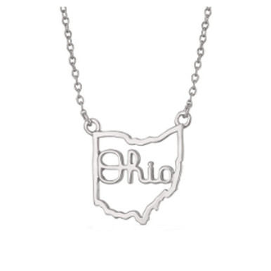 Ohio State Silver Script Necklace. - College Traditions