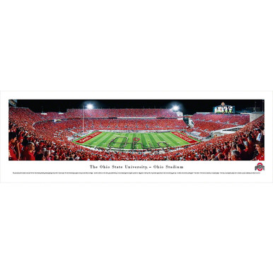 Panoramic Script Ohio Poster - College Traditions