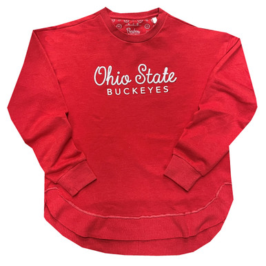 Ohio State Women's Red Chain Logo Poncho Crew Neck. - College Traditions
