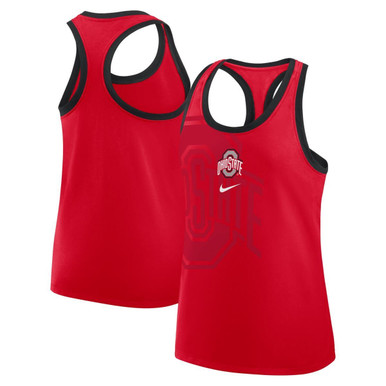 Women's Red Racer Back Tank Top With Primary & Tonal Logo - College ...