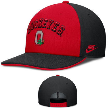 Ohio State Nike Red/Black Block O w/Leaf Flat Bill. - College Traditions