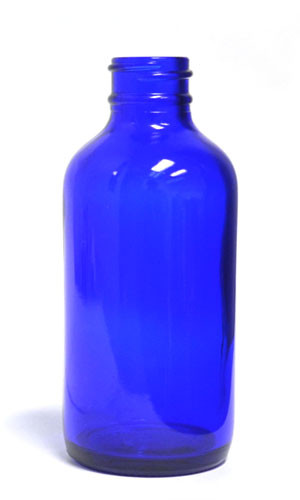 Case 64 X 120ML (4oz) Blue Glass Boston Round