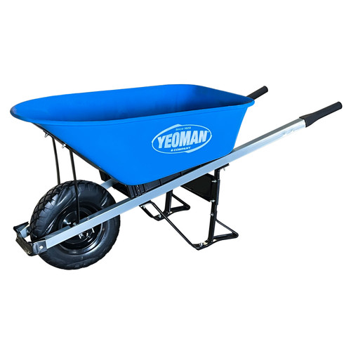 6 cu ft Poly Wheelbarrow, steel handle - Yeoman & Company