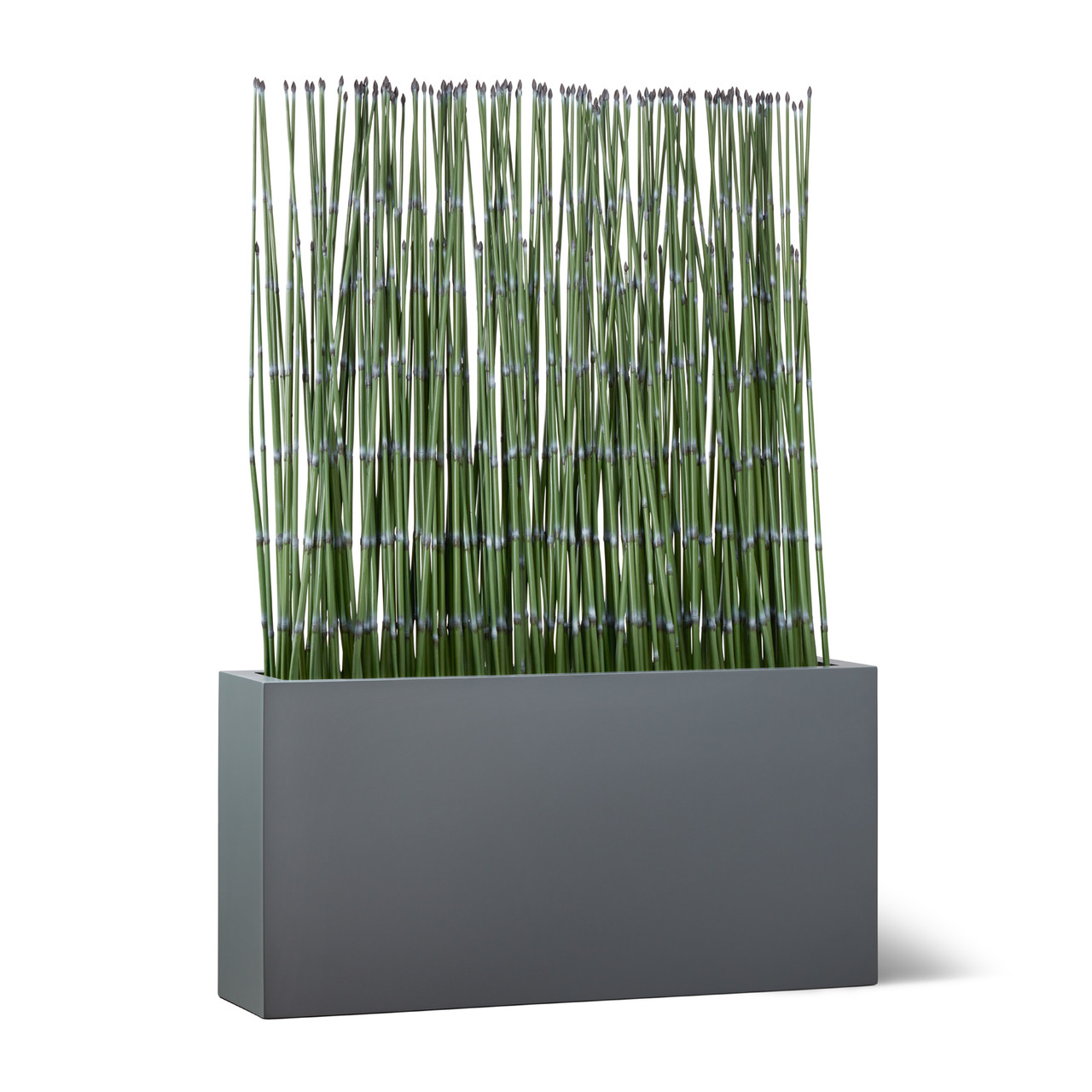 faux plants in rectangular planter