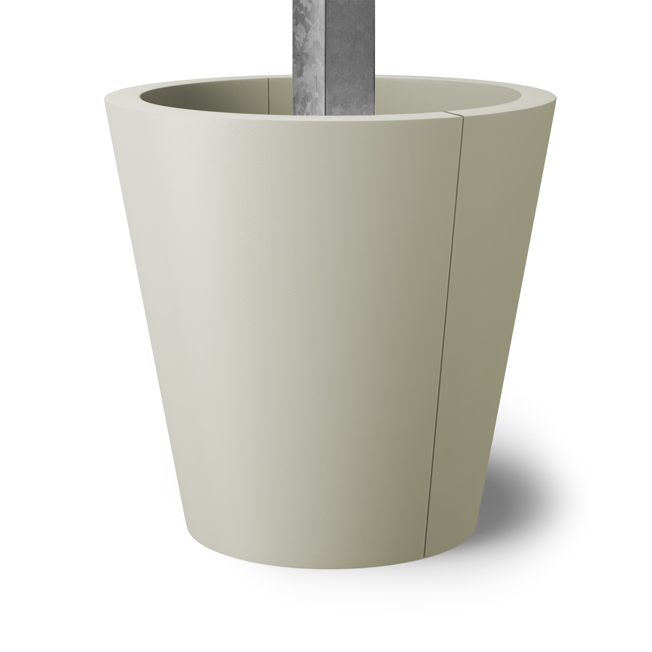 Manhattan Fiberglass Tapered Round Shape 2 Piece Post Planter in 9 Finishes