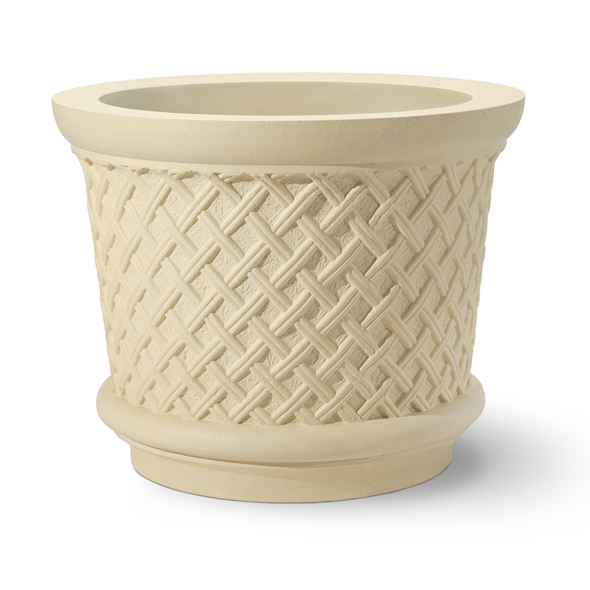 French Basket Round Shape GFRC Planter in 10 Finishes