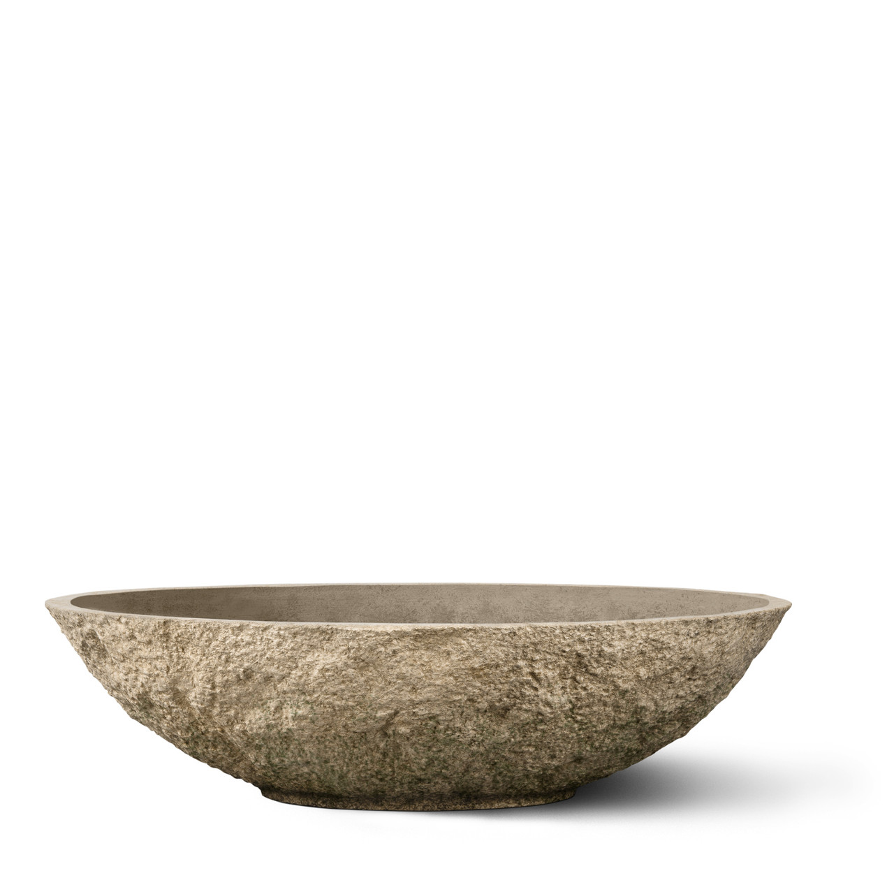 Primitive Cast Stone Low Bowl – Handcrafted GFRC or Fiberstone ...