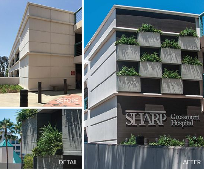 Façade Landscaping Made Easy with Wall Mount Planters - Planters Unlimited