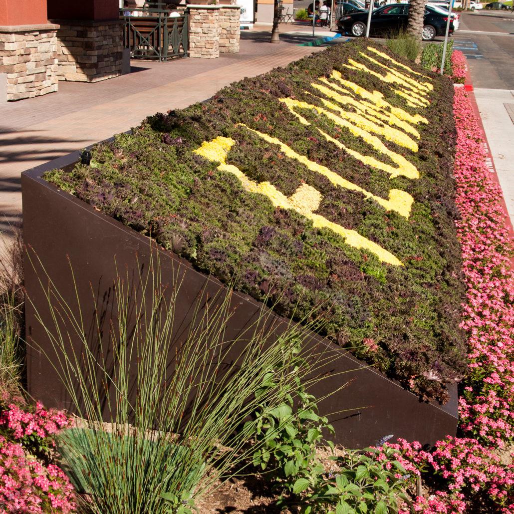 A 40-Foot Monument Sign Made with Planters and Live Plants! - Planters ...