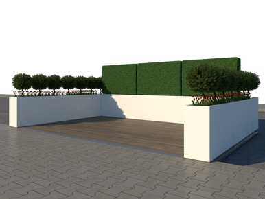 Modern Parklet Barrier Set | Fiberglass Planters for Outdoor Dining ...