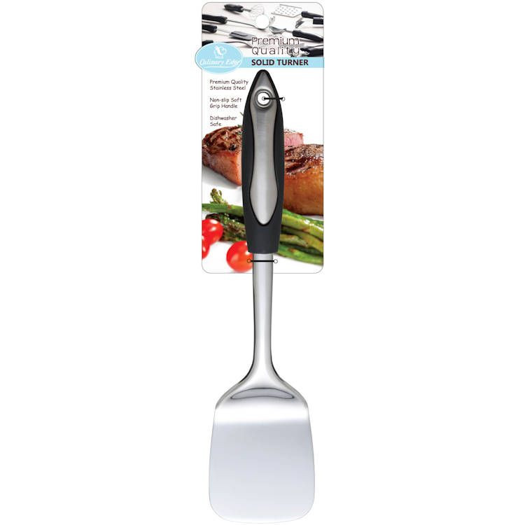 Culinary Edge Premium Quality Stainless Steel Solid Spatulas with Sure ...