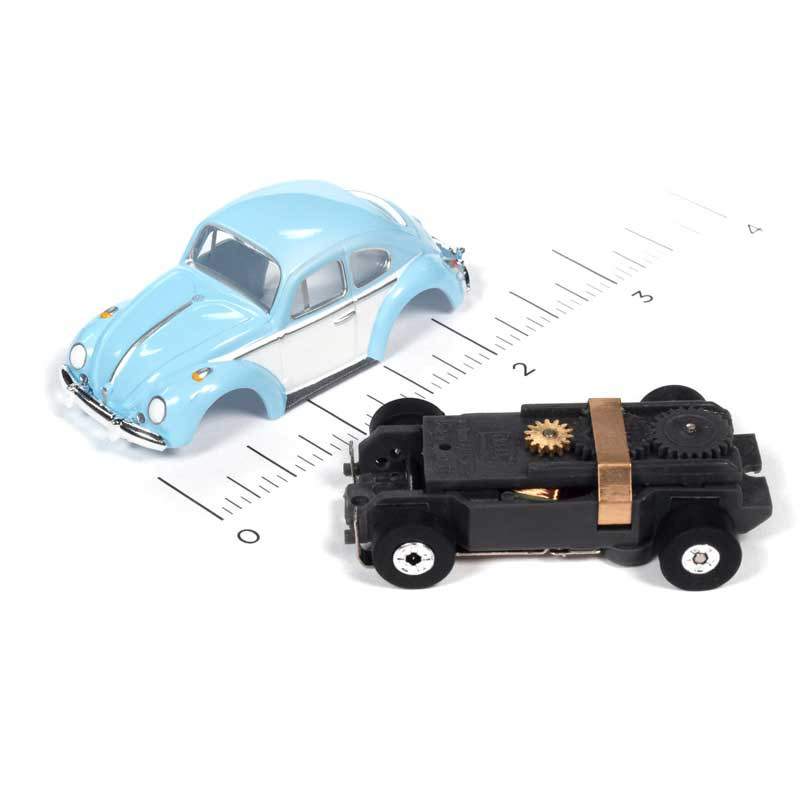 Auto World 1966 Volkswagen Beetle Blue/White Thunderjet HO Slot Car ...