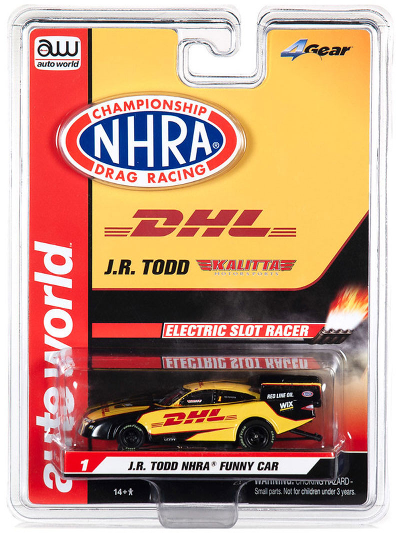 Auto World NHRA J.R. Todd - DHL 2019 Toyota Funny Car 4Gear R23 HO Slot Car