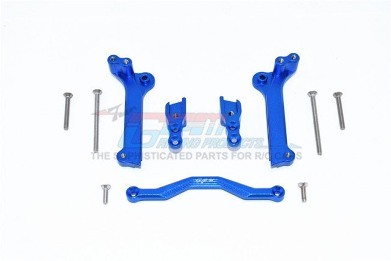 GPM Aluminum Front Shock Mount Set for Maxx (Blue)