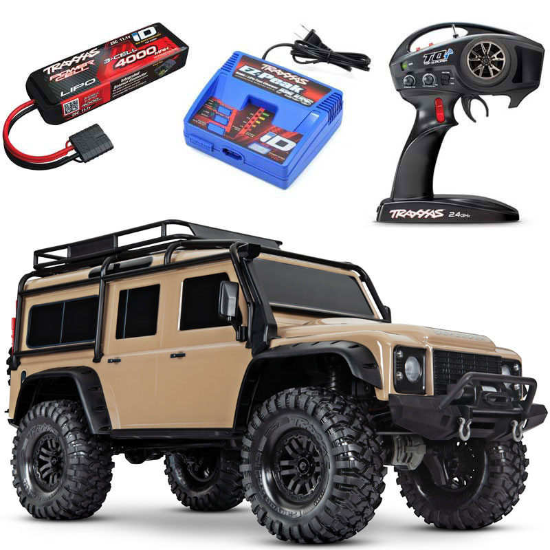 Traxxas TRX-4 Trail RC 4x4 Crawler RTR w/Land Rover Defender Body with ...