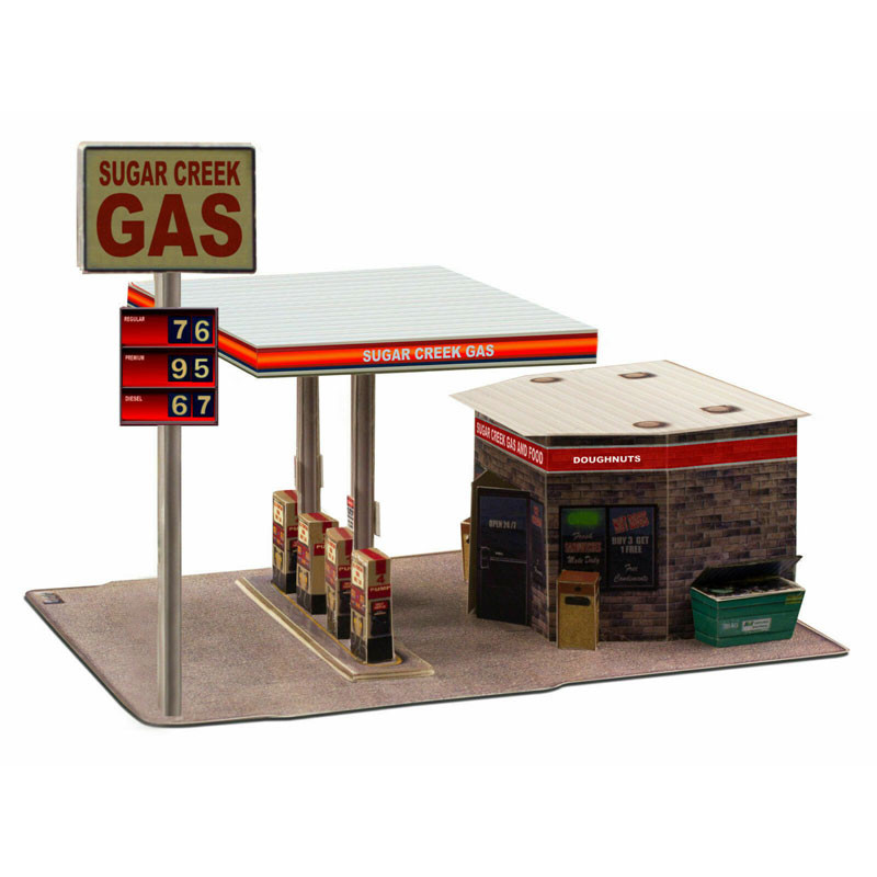 Innovative Hobby Gas Station Building Kit: 1/32 Scale