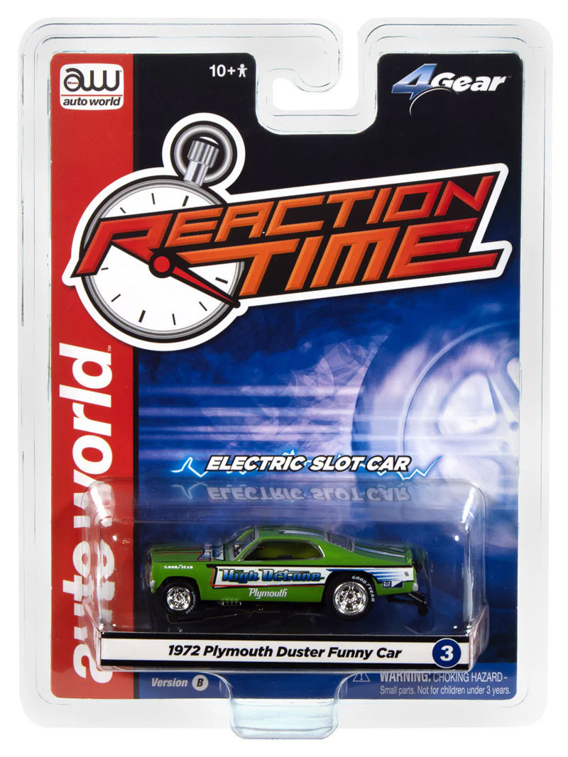 Auto World 1972 Plymouth Duster High Octane FC (Green, Blue, White ...