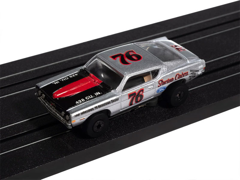 Auto World 1968 Ford Torino (Silver, Black & Red) Thunderjet HO Slot Car