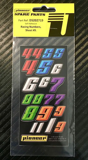 Pioneer Various Racing numbers Sticker Sheet #9