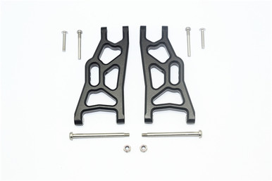 GPM Black Aluminum Front Suspension Arms for 2WD Stampede Rustler Slash