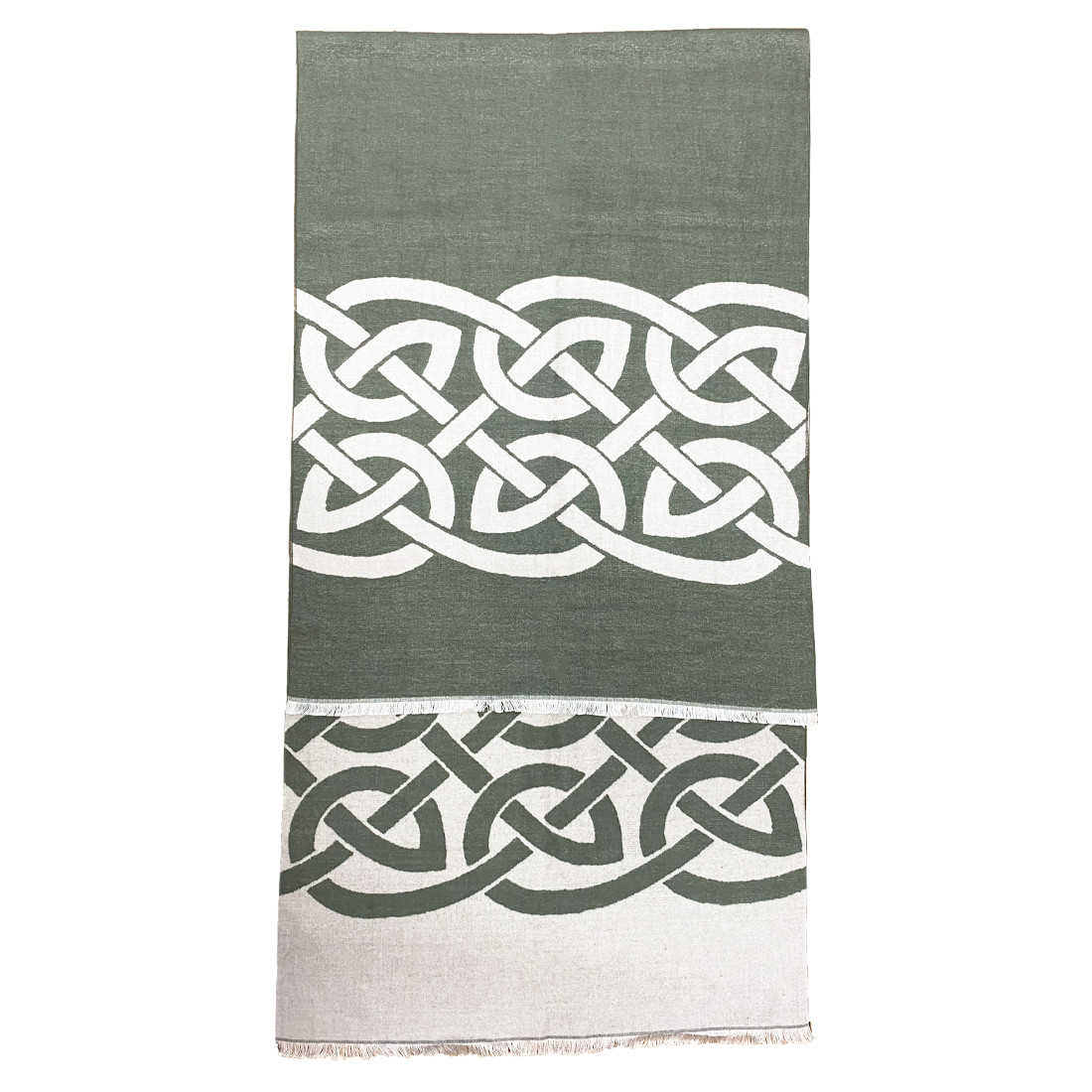 100% Viscose Thyme & Grey Bk Celtic Reversible Scarf | Kilkenny Design