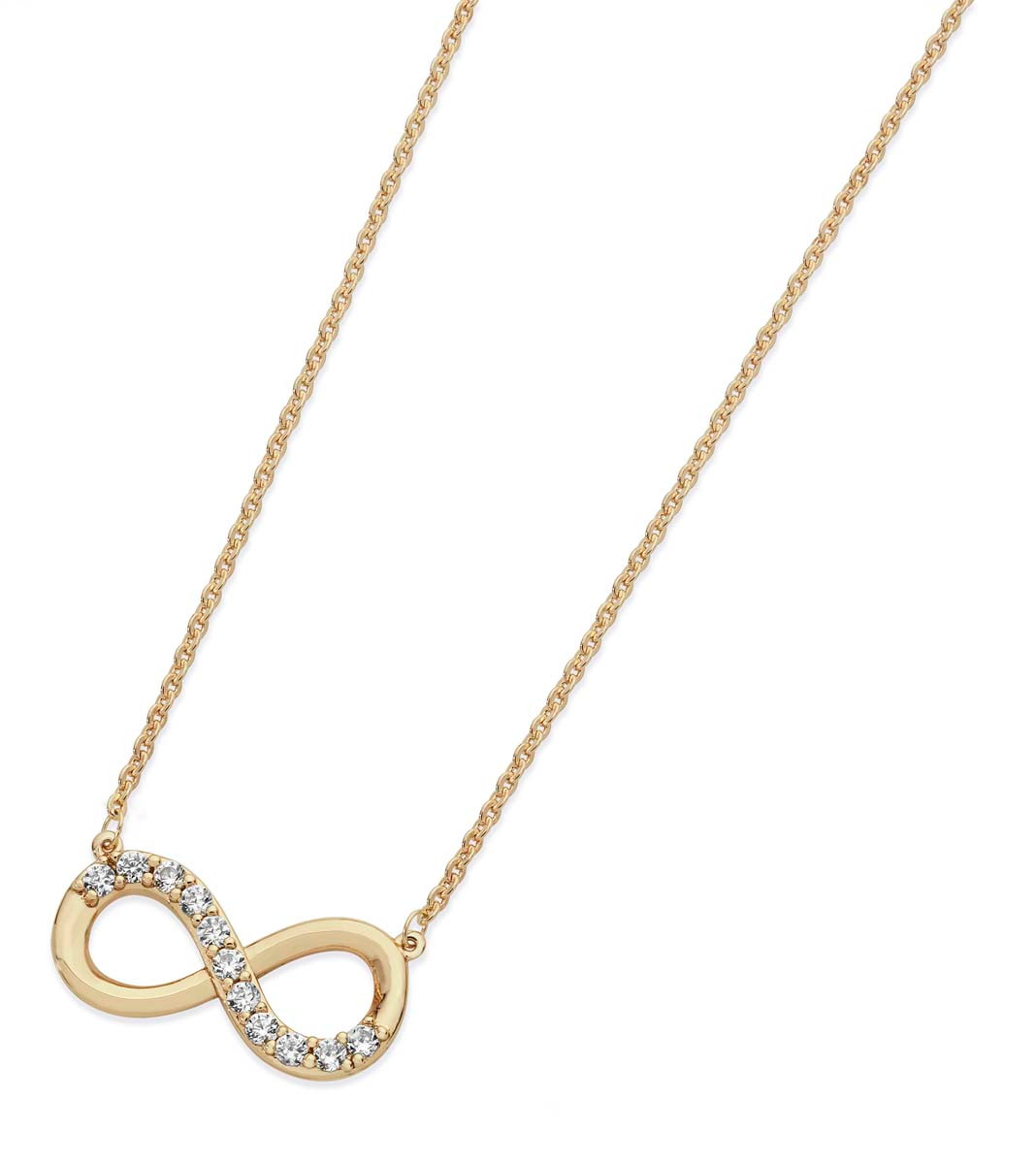 Part Stone Set Infinity Pendant Gold | Kilkenny Design