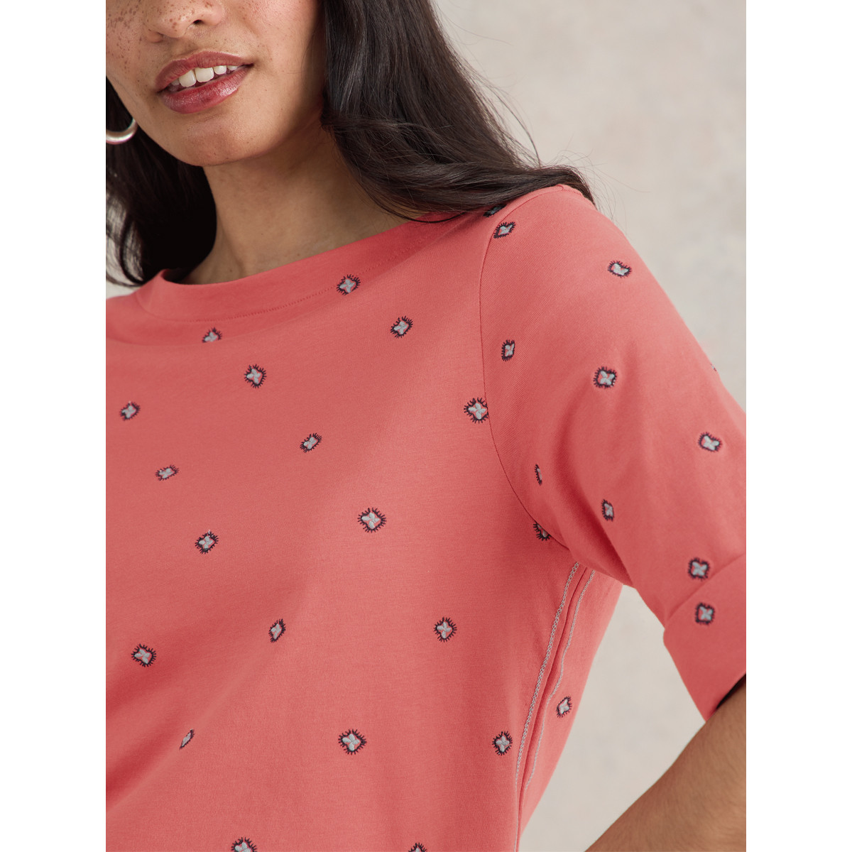 Sydney Embroidered Boat Neck Top | Kilkenny Design