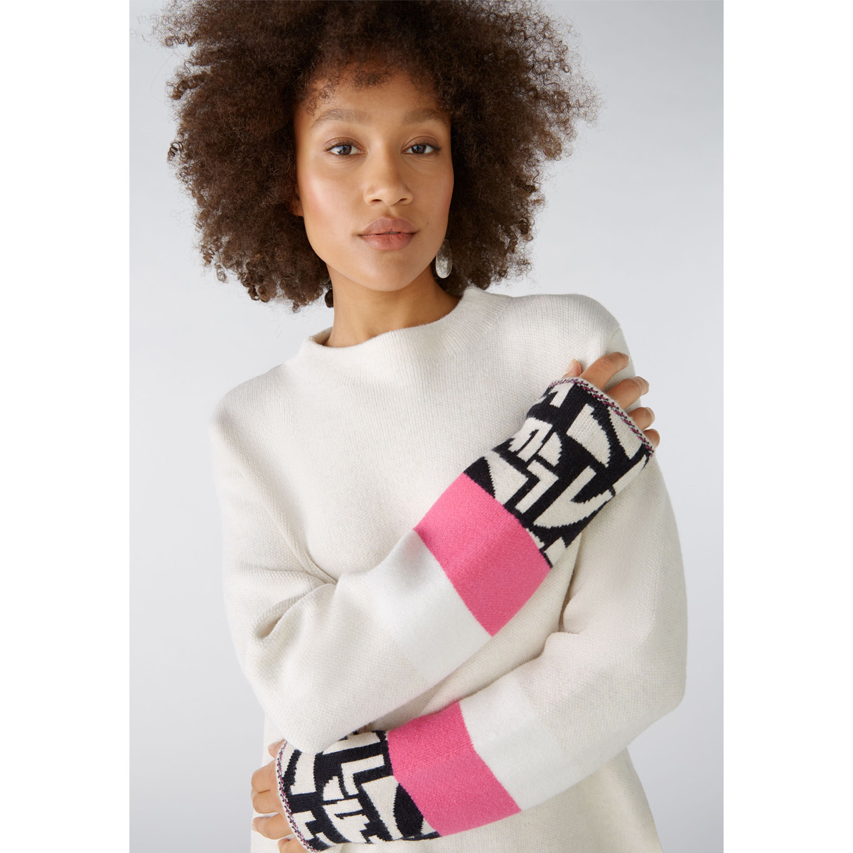Geometric Contrast Cuff Jumper | Kilkenny Design