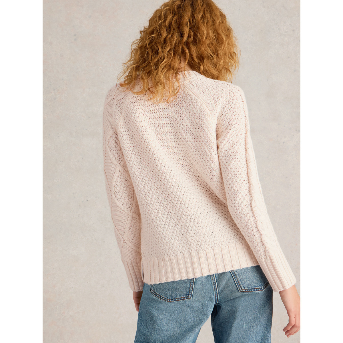 Patchwork Cable Jumper Light Natural | Kilkenny Design