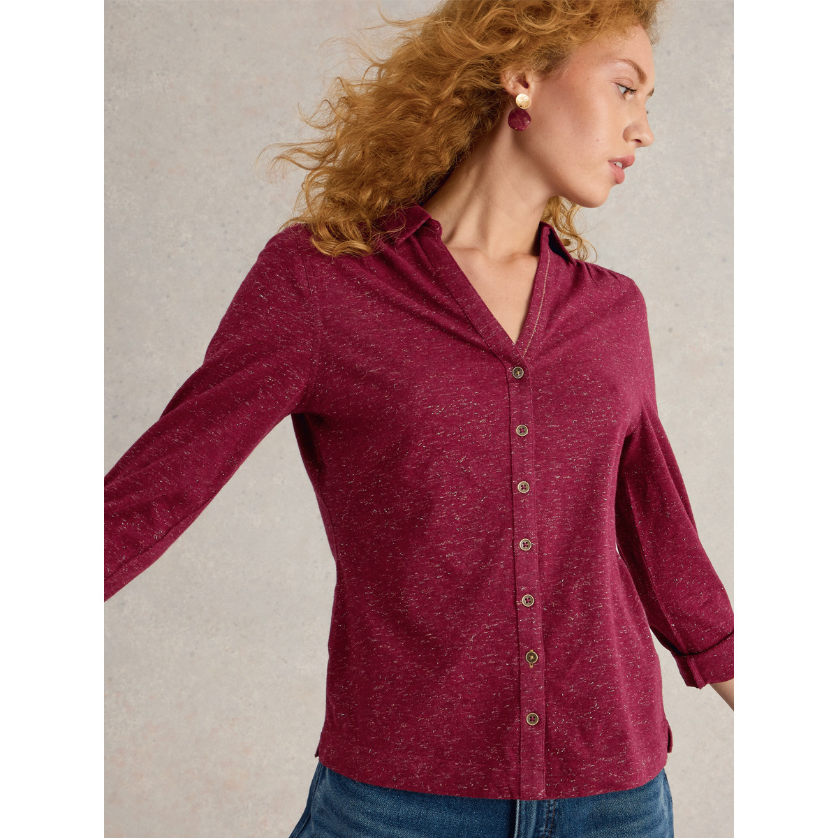 Annie Sparkle Shirt Dark Plum | Kilkenny Design