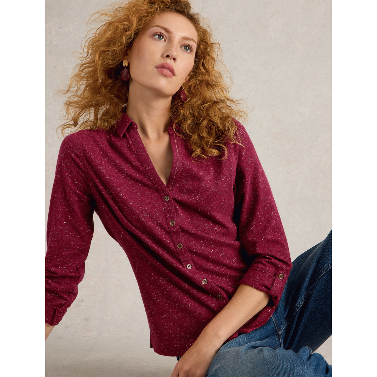 Annie Sparkle Shirt Dark Plum | Kilkenny Design