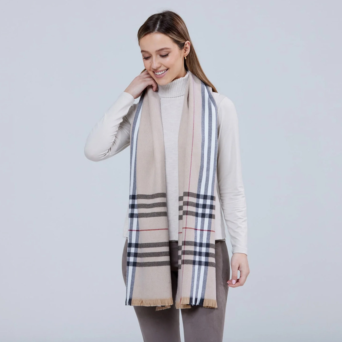 Classic Camel Extra Fine Merino Scarf | Kilkenny Design