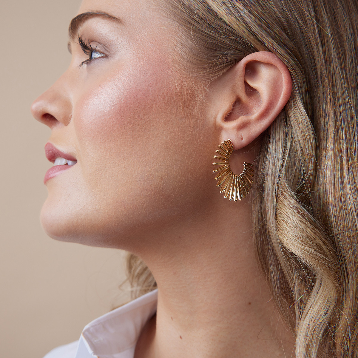 Bayla Fan Shape Hoop Earrings | Kilkenny Design