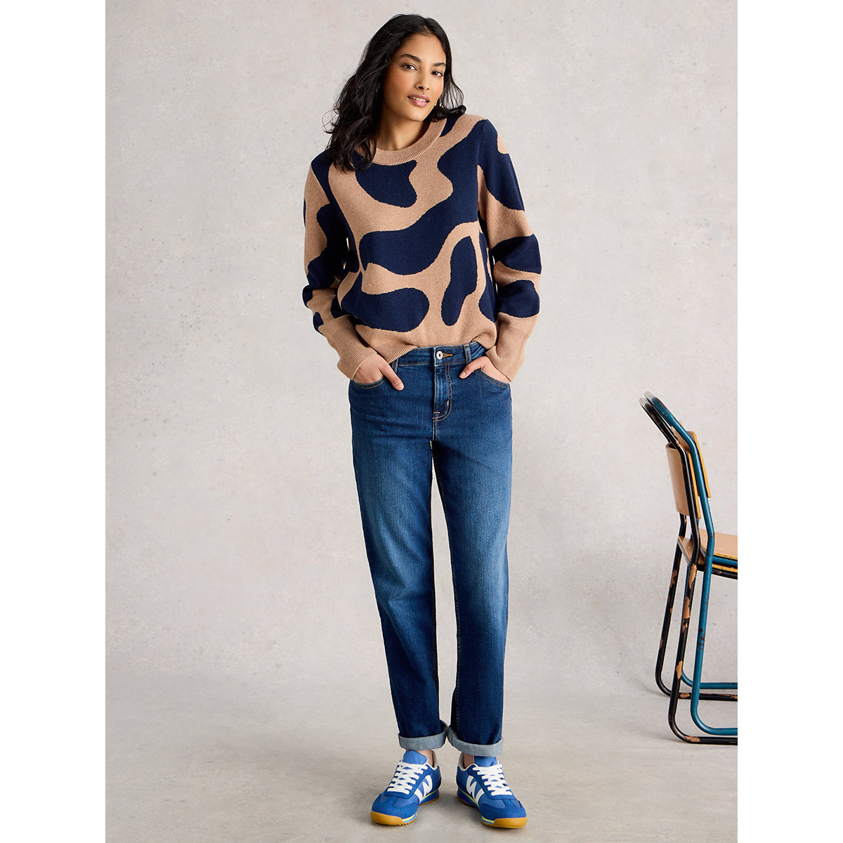 Katie Abstract Jumper – Natural Multi | Kilkenny Design