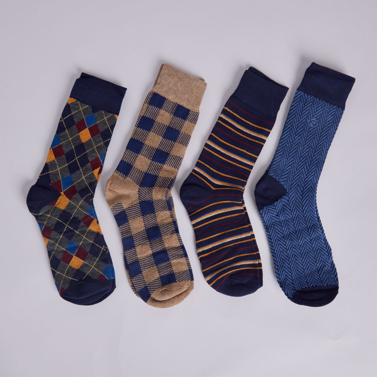 David 4 Pair Gents Socks Set - Navy | Kilkenny Design