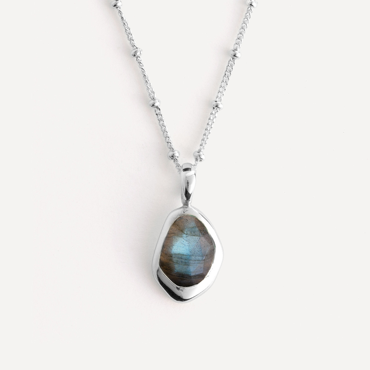 Large Stepping Stone Charm on chain - Sterling Silver | Kilkenny Design