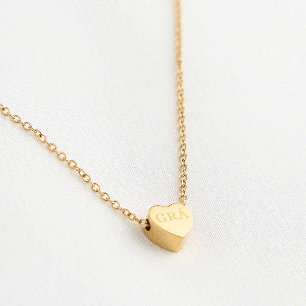 Gold Heart Grá Pendant Necklace | Kilkenny Design