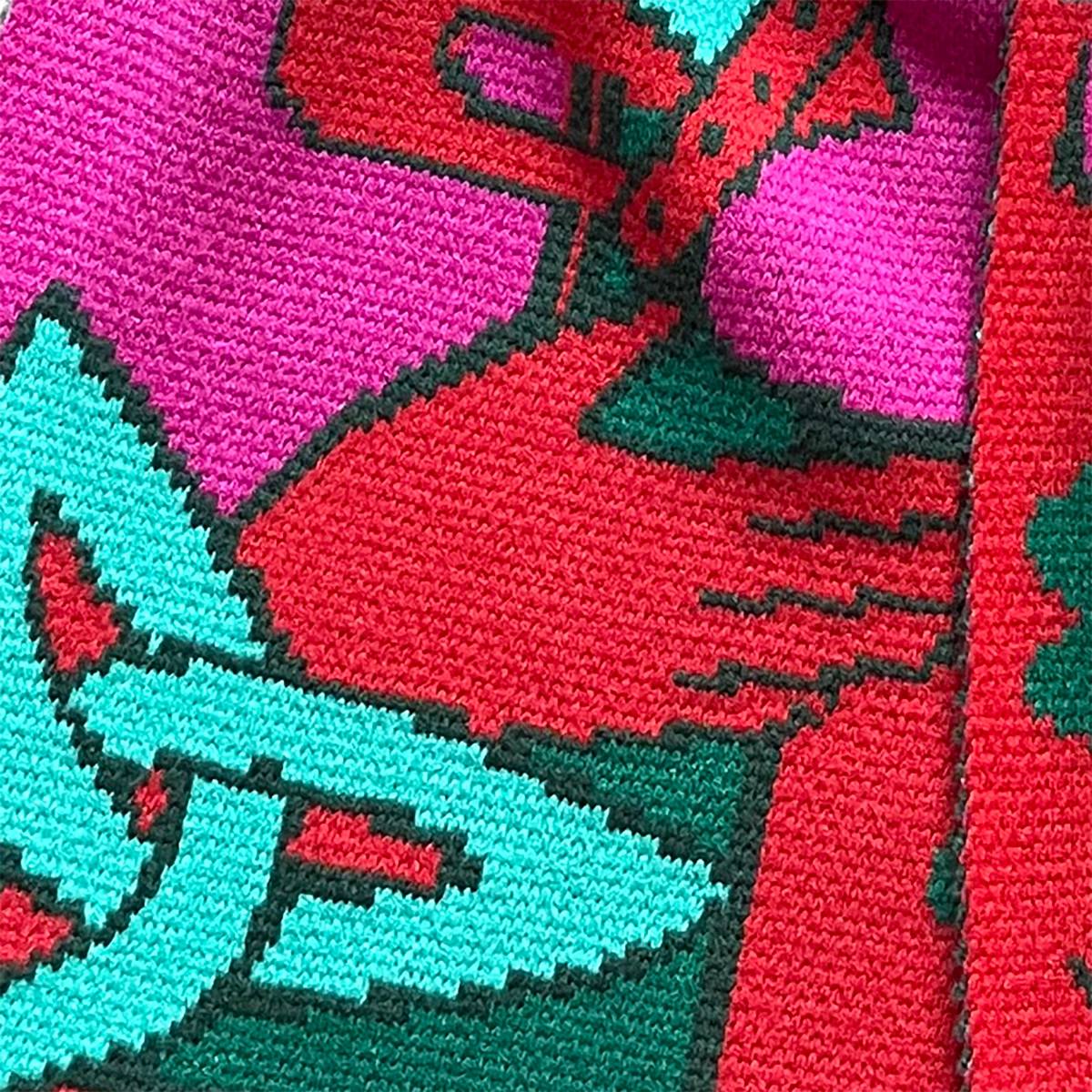 Claddagh Knit Scarf Pink Green And Red | Kilkenny Design