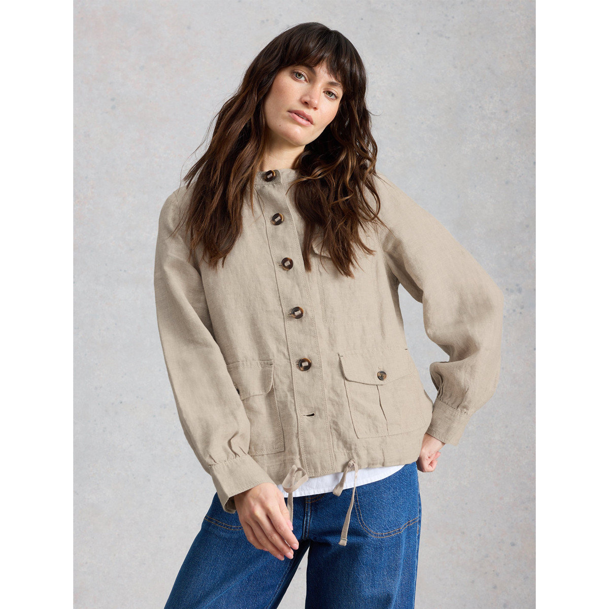 Demi Utility Linen Jacket - Natural | Kilkenny Design