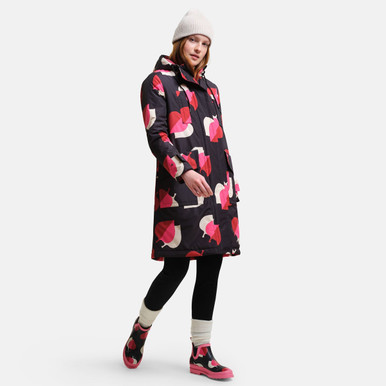 Regatta Orla Kiely Longline Waterproof Jacket Shadow Elm Pink ...