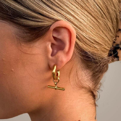 Two Ways Detachable T- Bar Hoop Earrings | Kilkenny Design