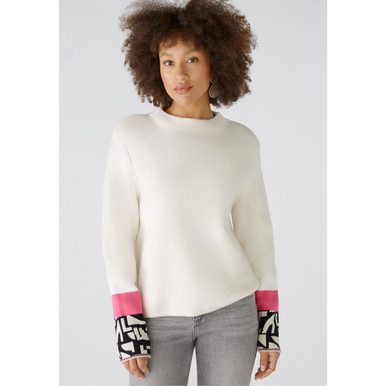 Geometric Contrast Cuff Jumper | Kilkenny Design