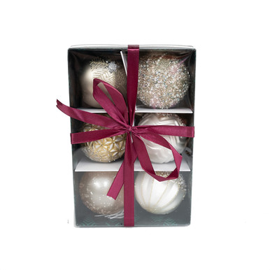 Opulent Gold & Ivory Baubles Set of 6 | Kilkenny Design