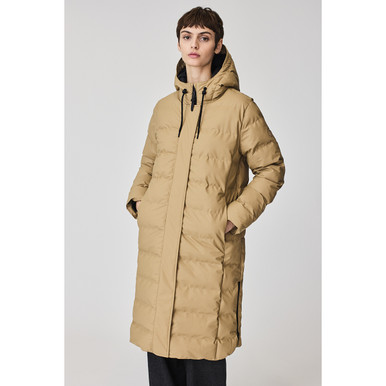 Puddle Puffer Long Jacket – Beige | Kilkenny Design