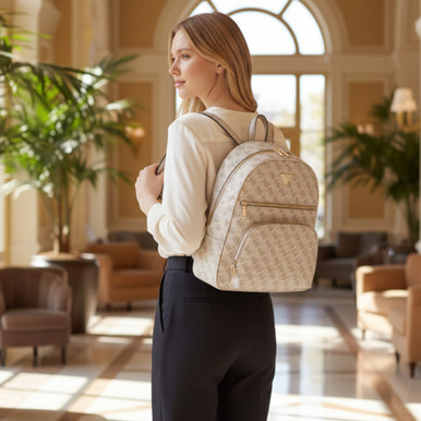 Power Play II Large Tech Backpack – Dark Taupe Logo | Kilkenny Design