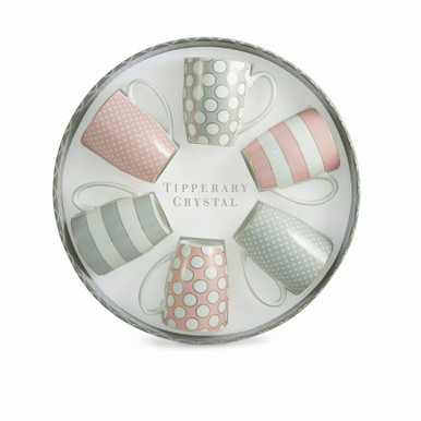 Tipperary Crystal Set of 6 Mugs Spots & Stripes | Kilkenny Design